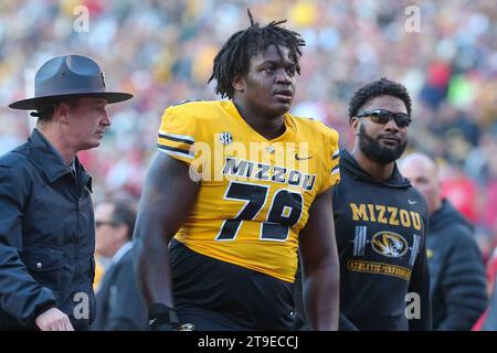 Missouri offensive lineman Armand Membou (OL28) poses for a portrait at ...