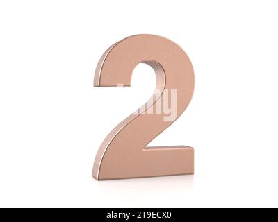 Cooper number two on a white background. 3d illustration Stock Photo ...