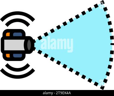 lidar sensors autonomous delivery line icon vector illustration Stock ...