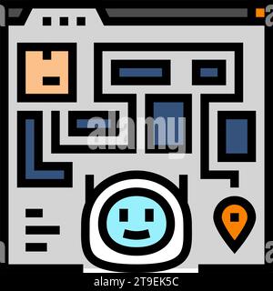 ai routing autonomous delivery color icon vector. ai routing autonomous ...
