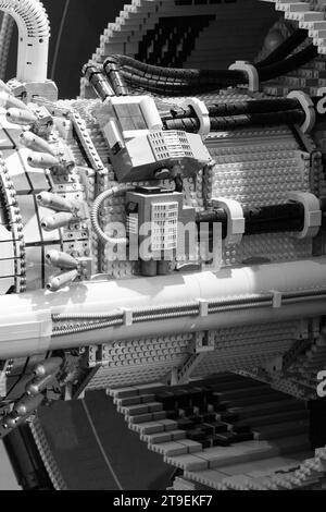 Aircraft engine wires model made of lego parts in monochrome Stock ...