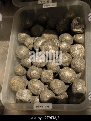 pyrite mineral specimen stone rock geology gem crystal Stock Photo - Alamy
