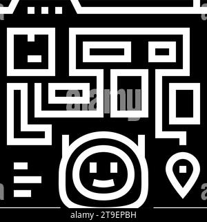 ai routing autonomous delivery icon doodle illustration Stock Vector ...