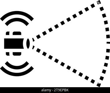 lidar sensors autonomous delivery glyph icon vector illustration Stock ...
