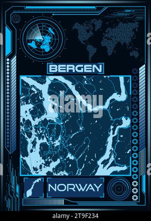 Tourist map of Bergen, Norway Stock Photo - Alamy