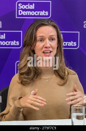 Social Democrats leader Holly Cairns speaks to the media during a think ...