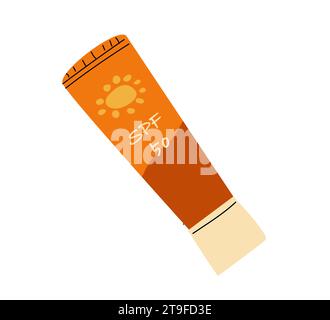 Sun cream protect icon. Flat illustration of sun cream protect vector ...