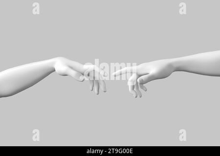 Hand to Hand. Abstract Imitation of Michelangelo's the Creation of Adam ...