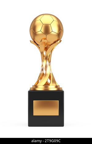 Gold football soccer ball with trendy frosted glass design elements. 3D ...