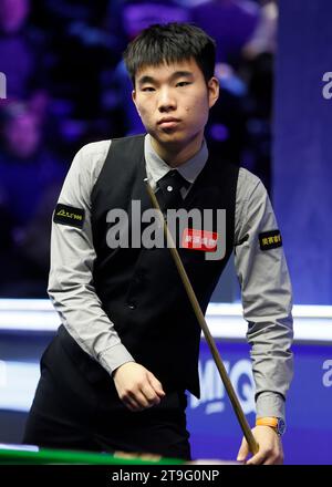 Fan Zhengyi during his match against Mark Allen (not pictured), during ...
