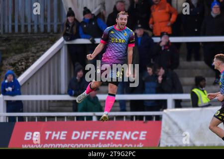 Bromley FC Michael Cheek Celebrates his goal during the Vanarama ...