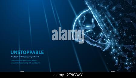 Climber on mountain. Low poly illustration or background. Extreme sport ...