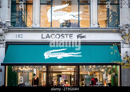 LONDON- NOVEMBER 23, 2023: Lacoste shop on Regent Street. French ...