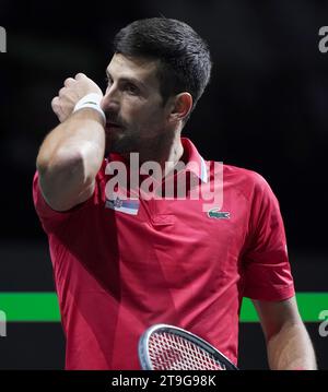 Novak DJOKOVIC of Serbia looks dejected during the fifth day of the Roland-Garros 2025, French ...