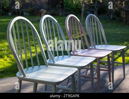 Upcycled, hand painted vintage Ercol Windsor chair set. Chairs are ...