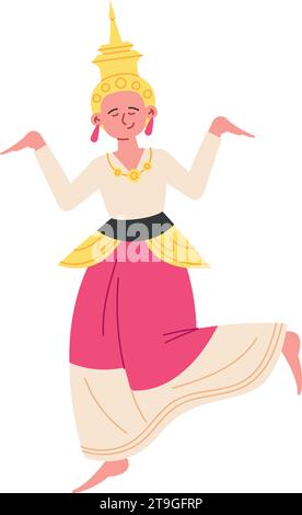 myanmar woman dancer vector isolated Stock Vector Image & Art - Alamy