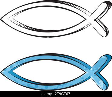 Ichthus Christian Fish Symbol Religious Icon Vector Illustration Stock ...
