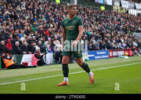 Jordan Houghton of Plymouth Argyle and Ryan Hardie of Plymouth Argyle ...