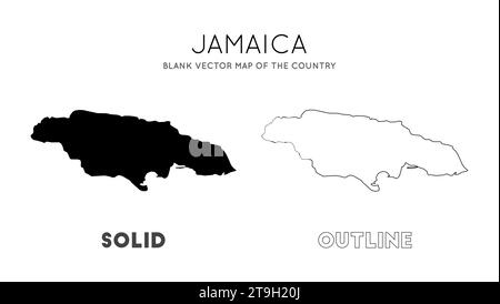 Jamaica map. Blank vector map of the country with regions. Borders of ...