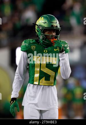 Oregon Ducks wide receiver Tez Johnson (15) during the Rose Bowl game ...
