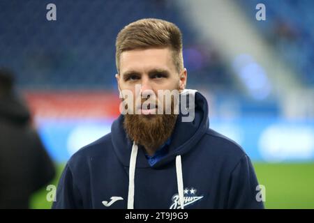 Saint Petersburg, Russia. 25th Nov, 2023. Torpedo Hockey Club player ...