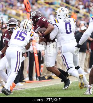 LSU defensive tackle Maason Smith (0) looks menacing during an NCAA ...