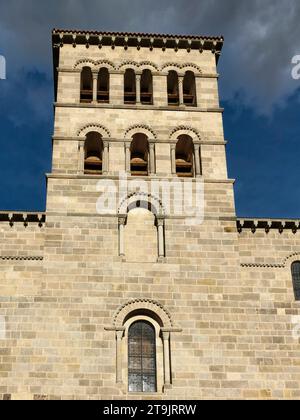 The West facade of the church of Saint-Austremoine d'Issoire, France ...