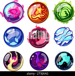 electric orb set cartoon vector illustration Stock Vector Image & Art ...