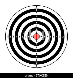 Shooting range paper target with divisions, marks and numbers. Sport ...