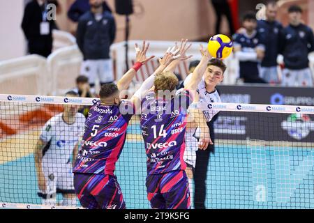 Modena Volley block during Cisterna Volley vs Valsa Group Modena ...