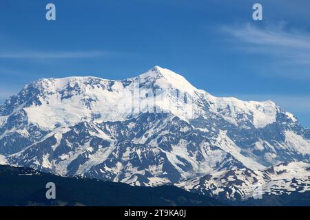 View of the top of Mount Saint Elias in Alaska, United States, North ...