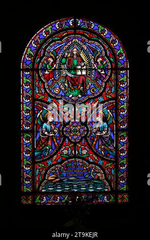 Angel musicians, stained glass window, by Frederick Preedy, 19th ...