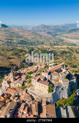 Aerial view of the ancient castle of Caccamo, Palermo district, Sicily ...