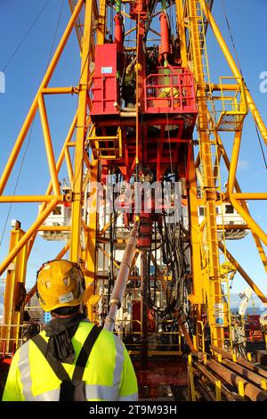 Derrick of Drill Ship Stock Photo - Alamy