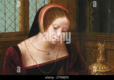 Lady Writing at a Desk 1530s by Master Of Female Half-Lengths Stock ...