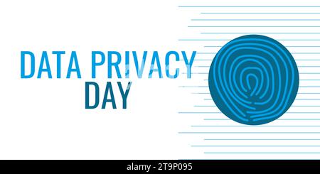 World Data Privacy day January 28 illustration. Digital identification ...
