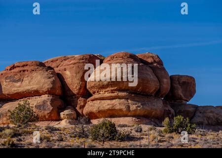 Moab, UT, USA. 3rd Nov, 2023. Aerial photography of Utah's mesmerizing ...