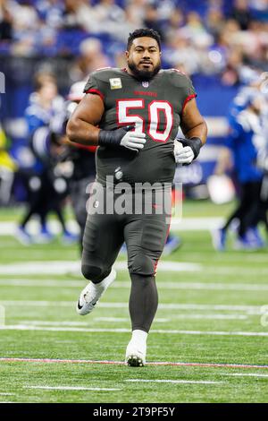 Tampa Bay Buccaneers defensive lineman Logan Hall (90) runs during an ...