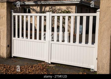 grey retro vintage gate house portal of old traditional european house ...
