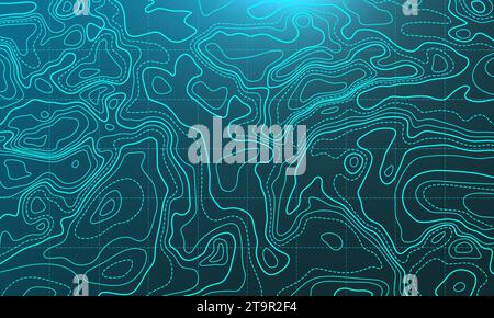 Ocean bottom topographic line map curvy wave isolines vector ...
