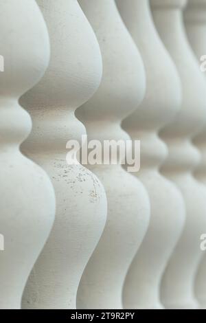 White baroque balustrade forming pattern, vintage retro architectural ...