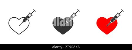 heart with syringe icon vector illustration design Stock Vector Image ...