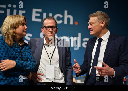 Jutta Schmidt-Lang, Generalsekretär Frank Wagner und Landeschef Stephan ...