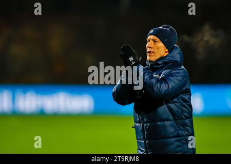 Bærum, Norway, 26th November 2023. Stabæk's goalkeeper Isak Pettersson ...