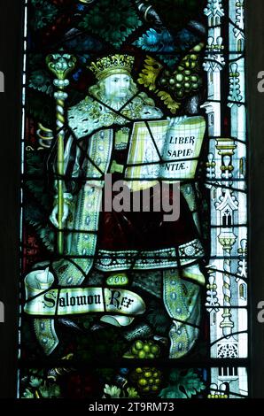 King Solomon, stained glass window, detail, by A.L.Moore, 1910, Brinton ...