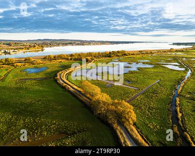 Wetlands and Marshes in RSPB Exminster and Powderham Marshe from a ...