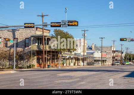 Fredericksburg, USA - November 1, 2023: The Main Street in ...