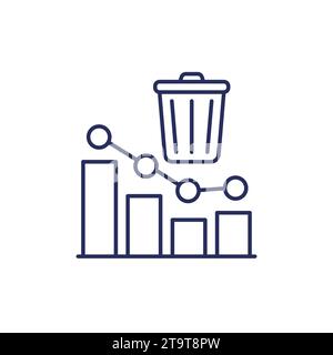 Reducing waste icon with a chart and trash bin Stock Vector Image & Art ...