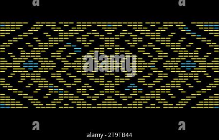 Ukrainian kilim, woven carpet ornament. Yellow and blue pattern ...