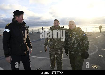 Captain James Allen (left) and Colonel Kevin Latchman during the ...